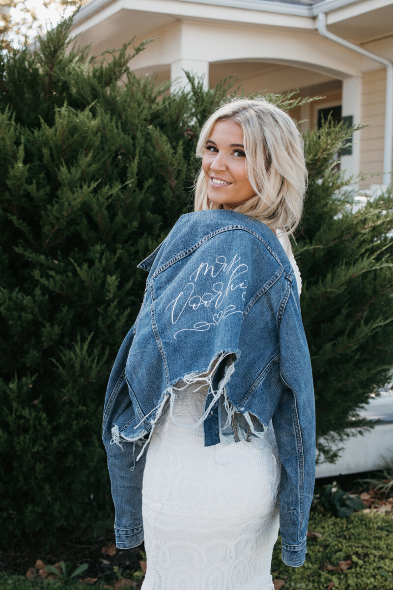 Bridal Jean Jackets: The Hottest Calligraphy Trend in 2021 - Write ...